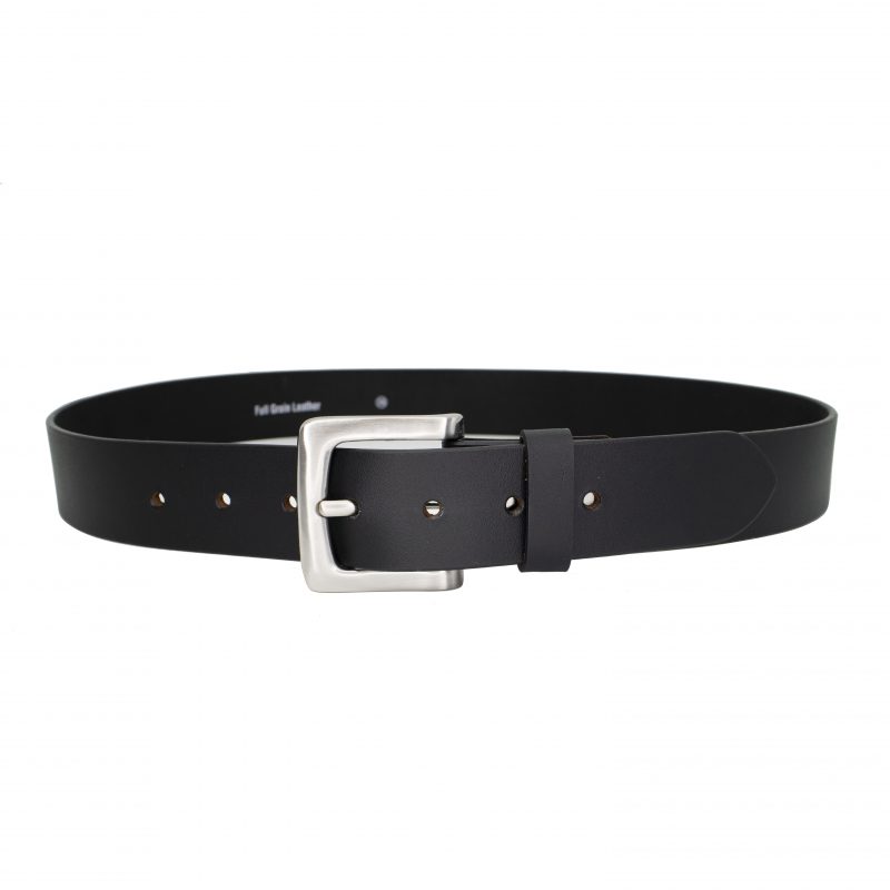 Buy 39mm Full Grain Plain Black Leather Belt Online in Australia