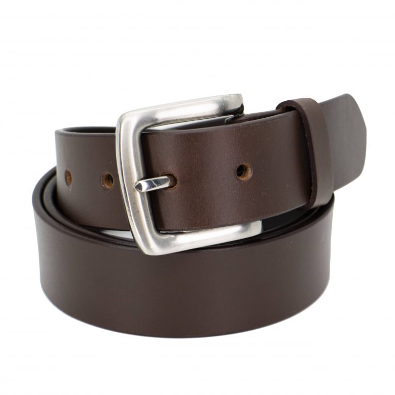 Buy 35mm Full Grain Plain Brown Leather Belt Online in Australia