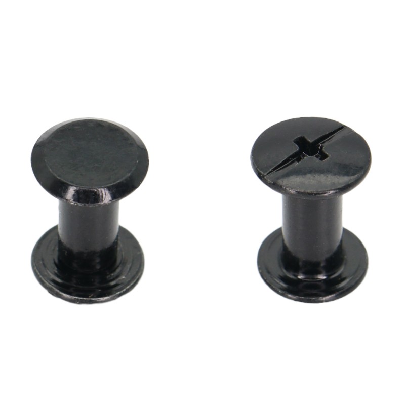 Buy 6mm Metal Black Chicago Screw for belts x 2 pcs Online in Australia