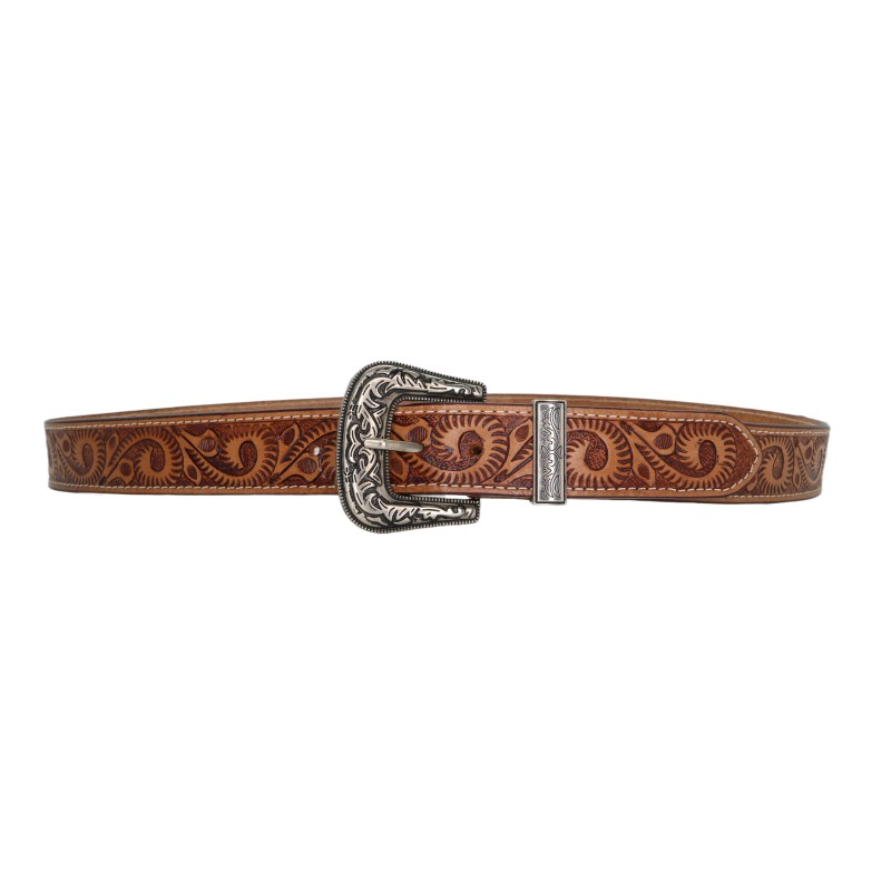 Buy 39mm Full Grain Leather Shetland Western Tan Leather Belt with ...