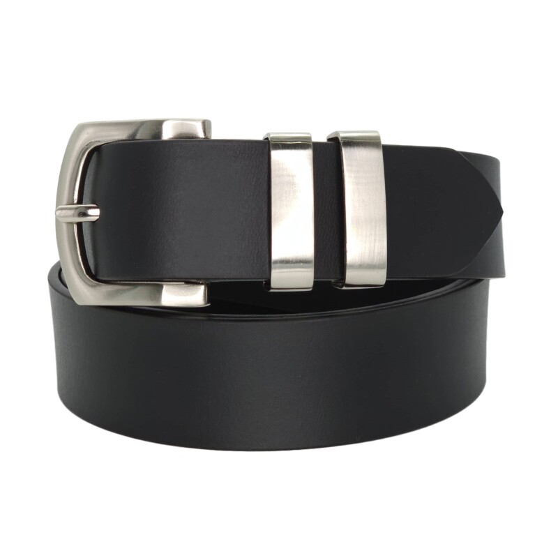 Buy 38mm Full Grain Double Keeper Black Leather Belt Online in Australia