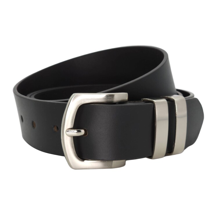 Buy 38mm Full Grain Double Keeper Black Leather Belt Online in Australia