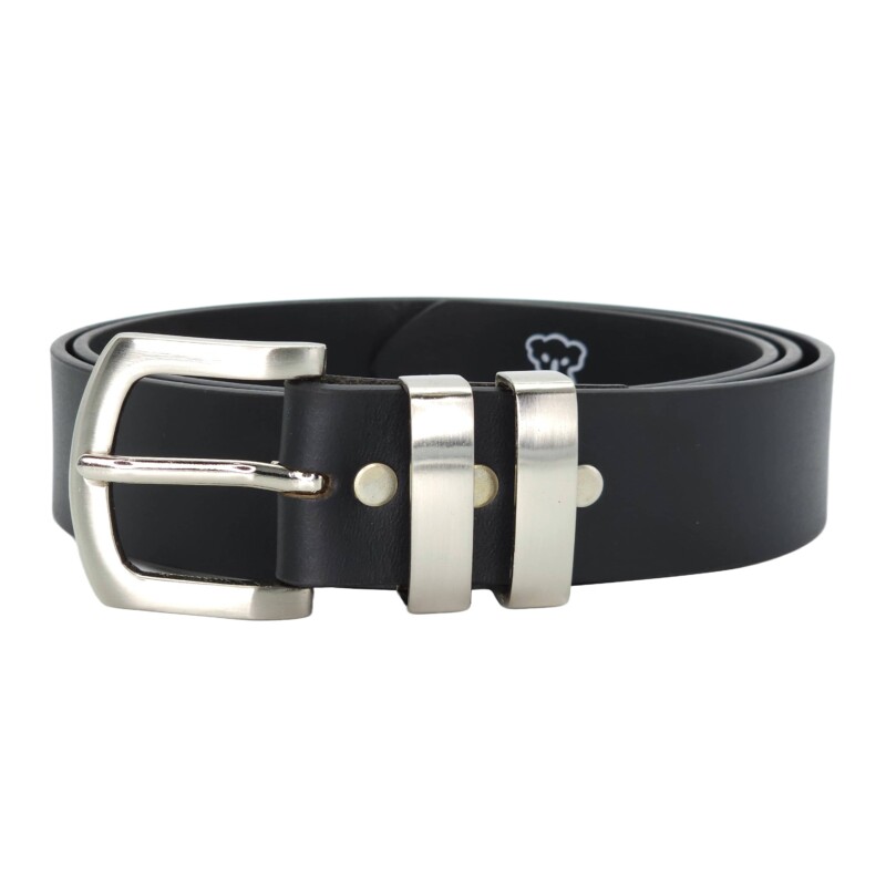 Buy 38mm Full Grain Double Keeper Black Leather Belt Online in Australia