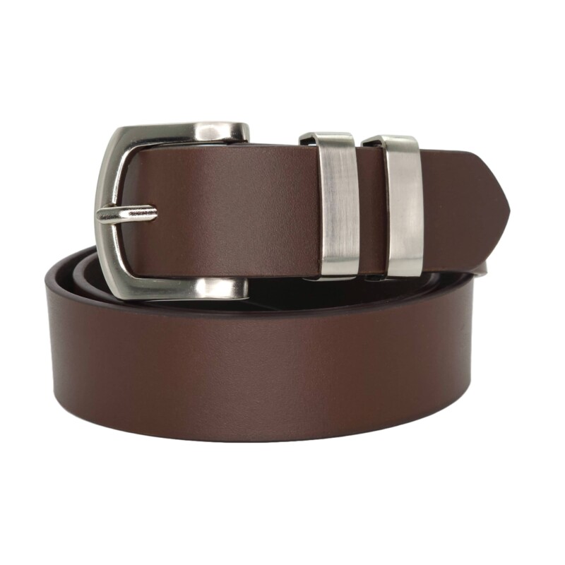 Buy 38mm Full Grain Double Keeper Brown Leather Belt Online in Australia