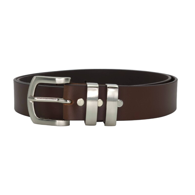 Buy 38mm Full Grain Double Keeper Brown Leather Belt Online in Australia